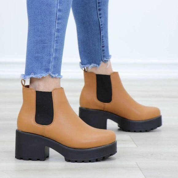 Shoes | Chunky 9s Grunge Heel Lug Platform Booties | Poshmark